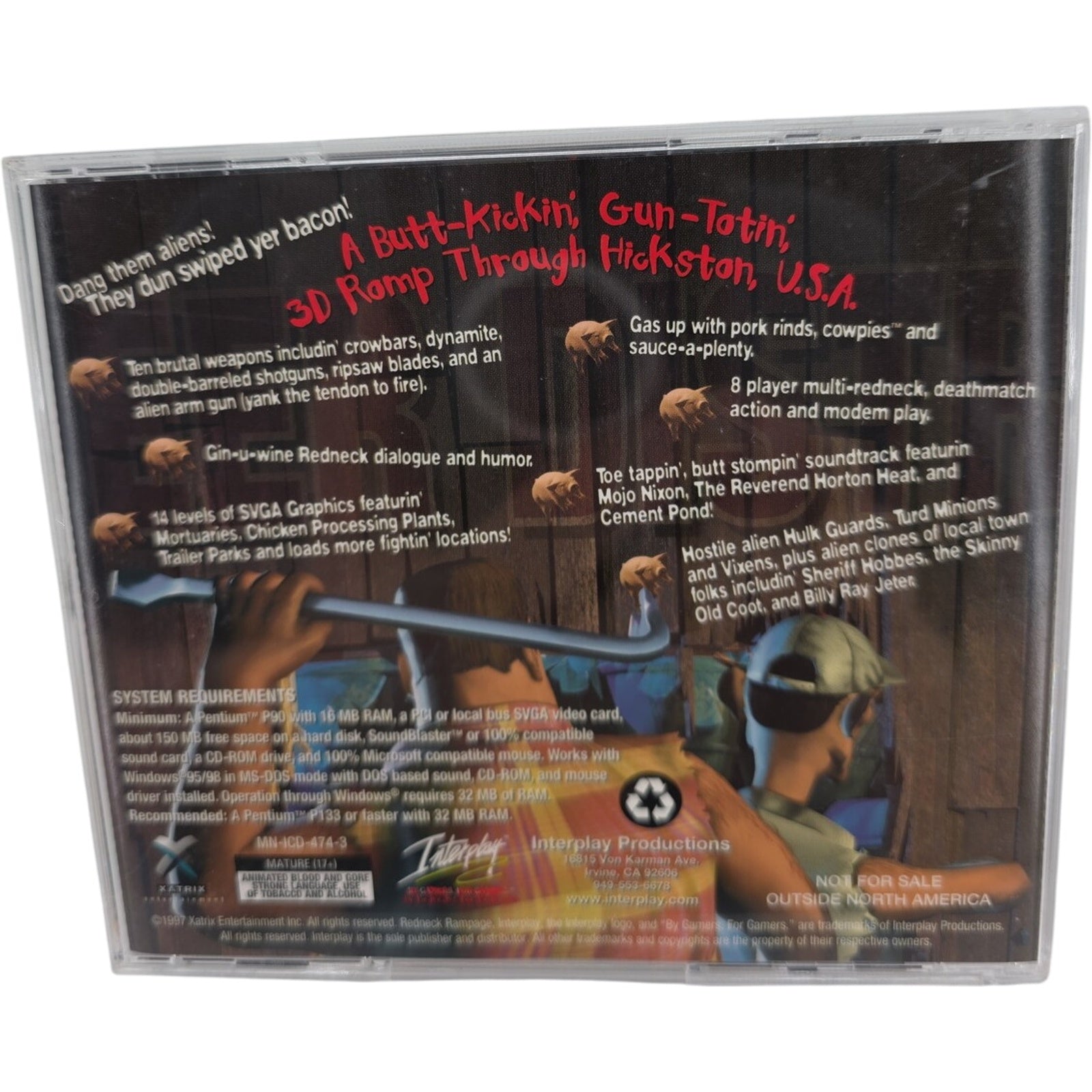 Redneck Rampage PC Game CD-ROM Interplay Xatrix Complete Case & Disc T