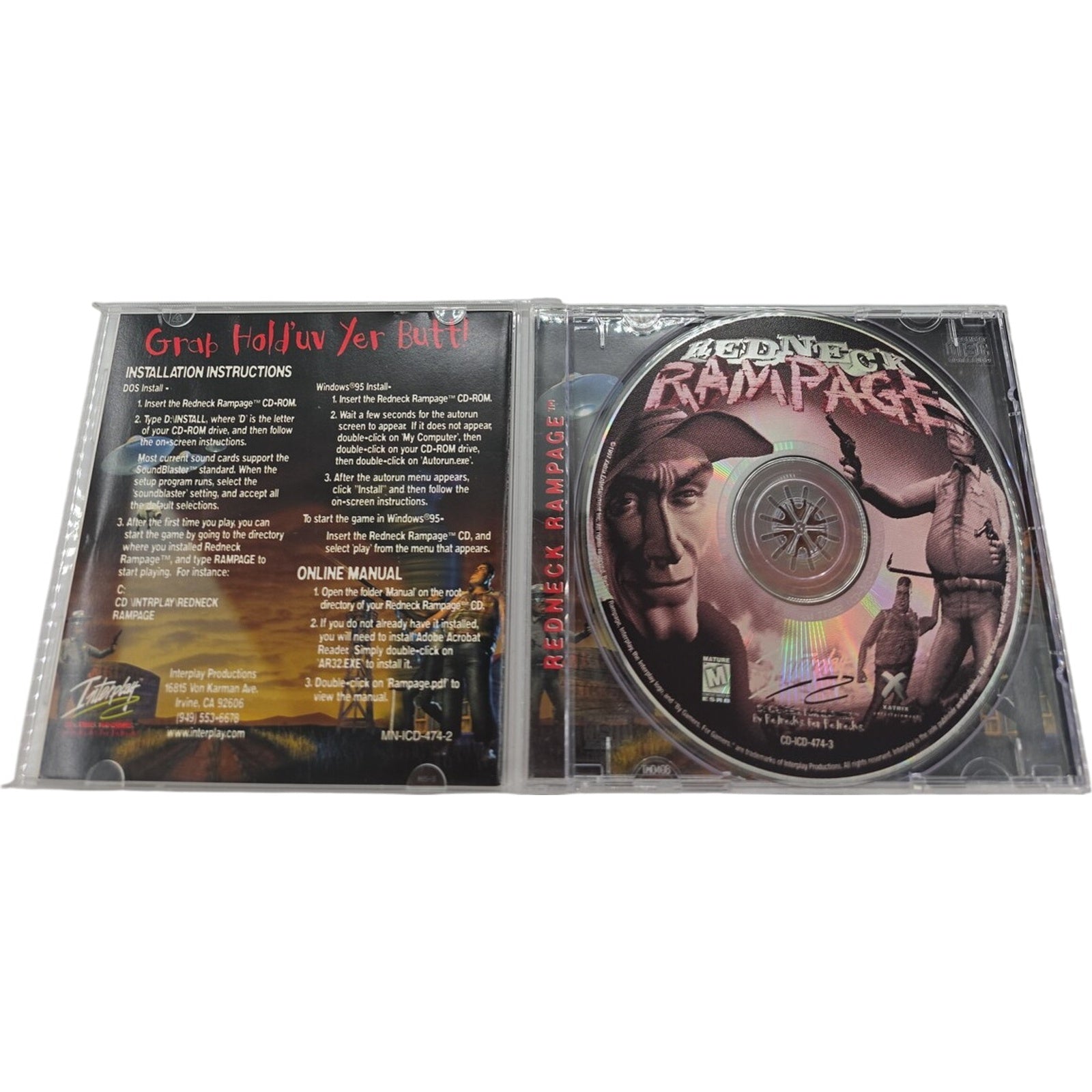 Redneck Rampage PC Game CD-ROM Interplay Xatrix Complete Case & Disc T