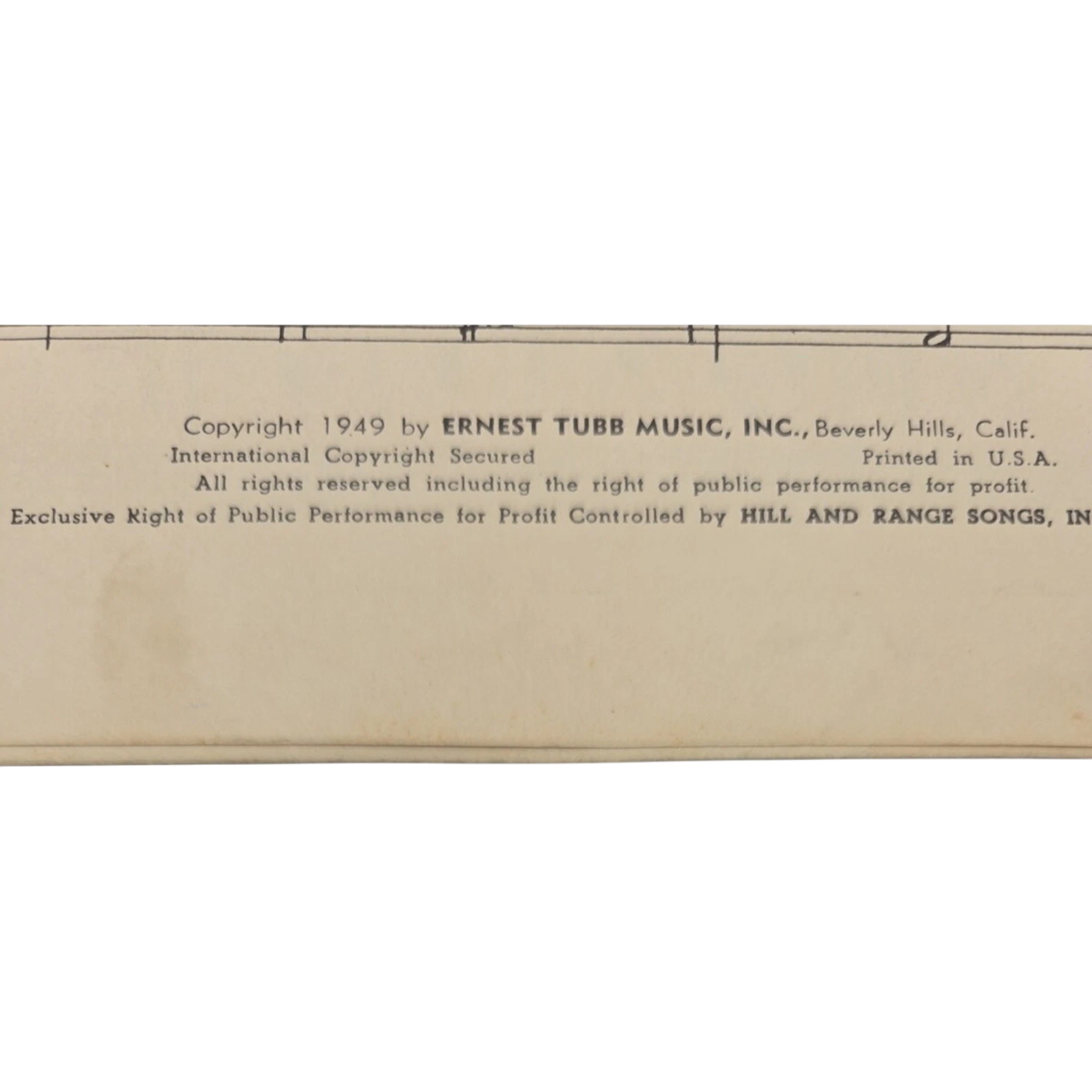 1949 Tennessee Tears by Ernie Lee and Erwin King Vintage Sheet Music