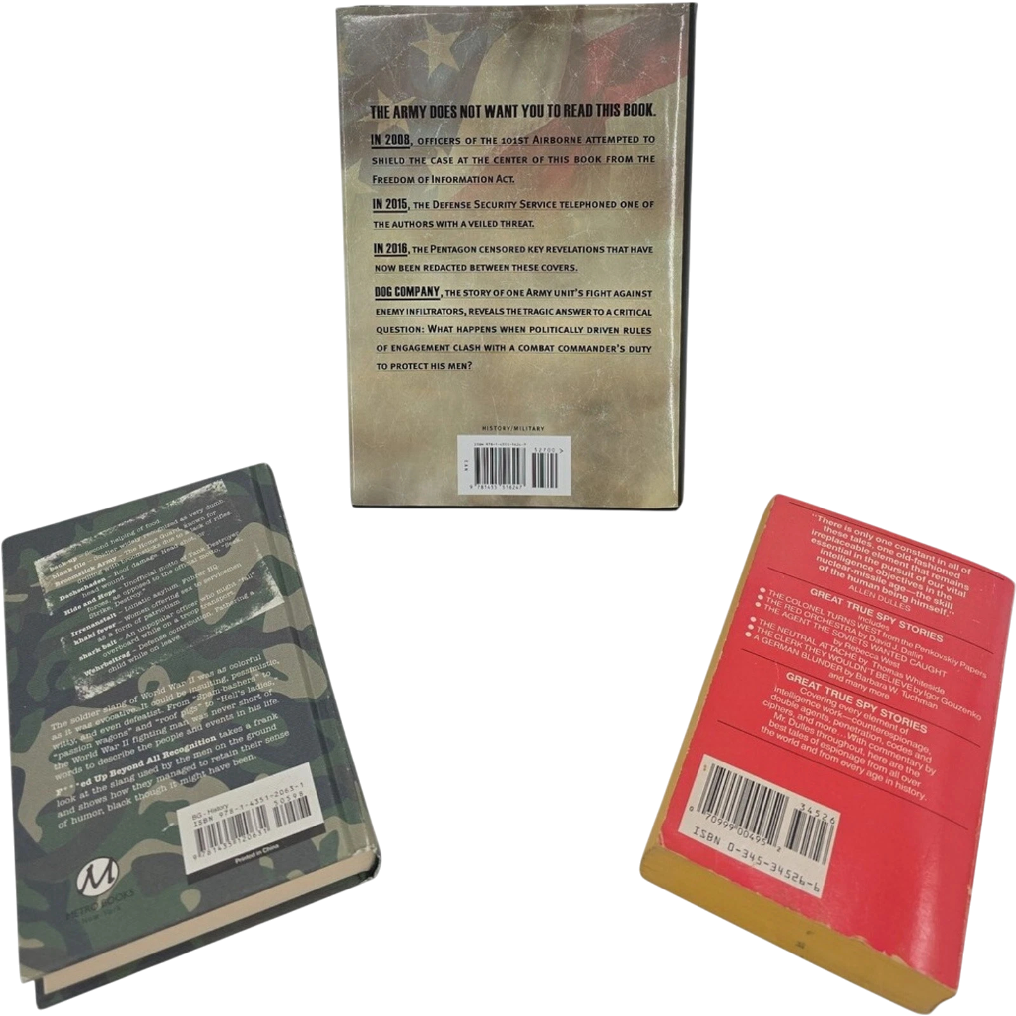 Dog Company FUBAR Soldier Slang WWII Great True Spy Stories Book Bundl