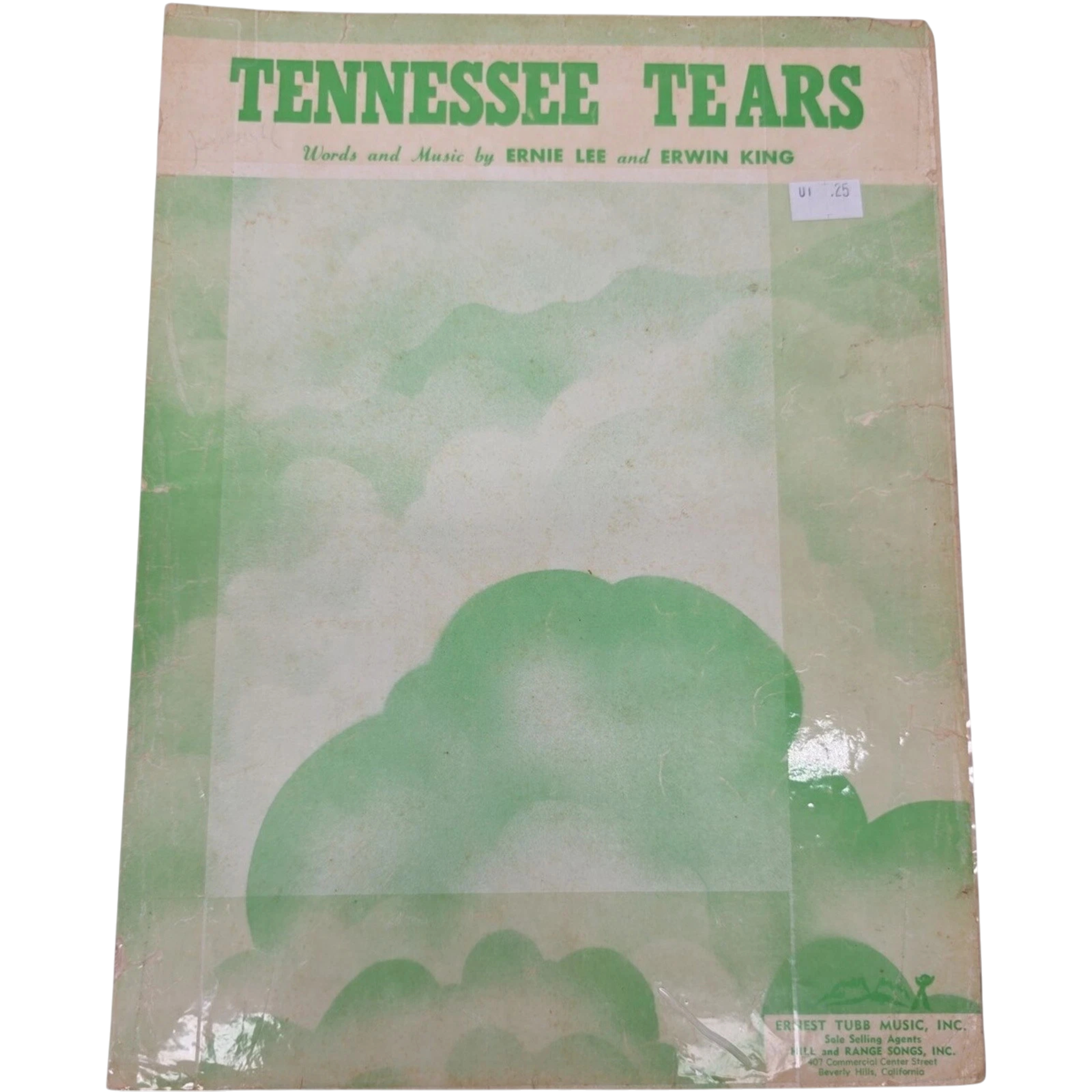 1949 Tennessee Tears by Ernie Lee and Erwin King Vintage Sheet Music