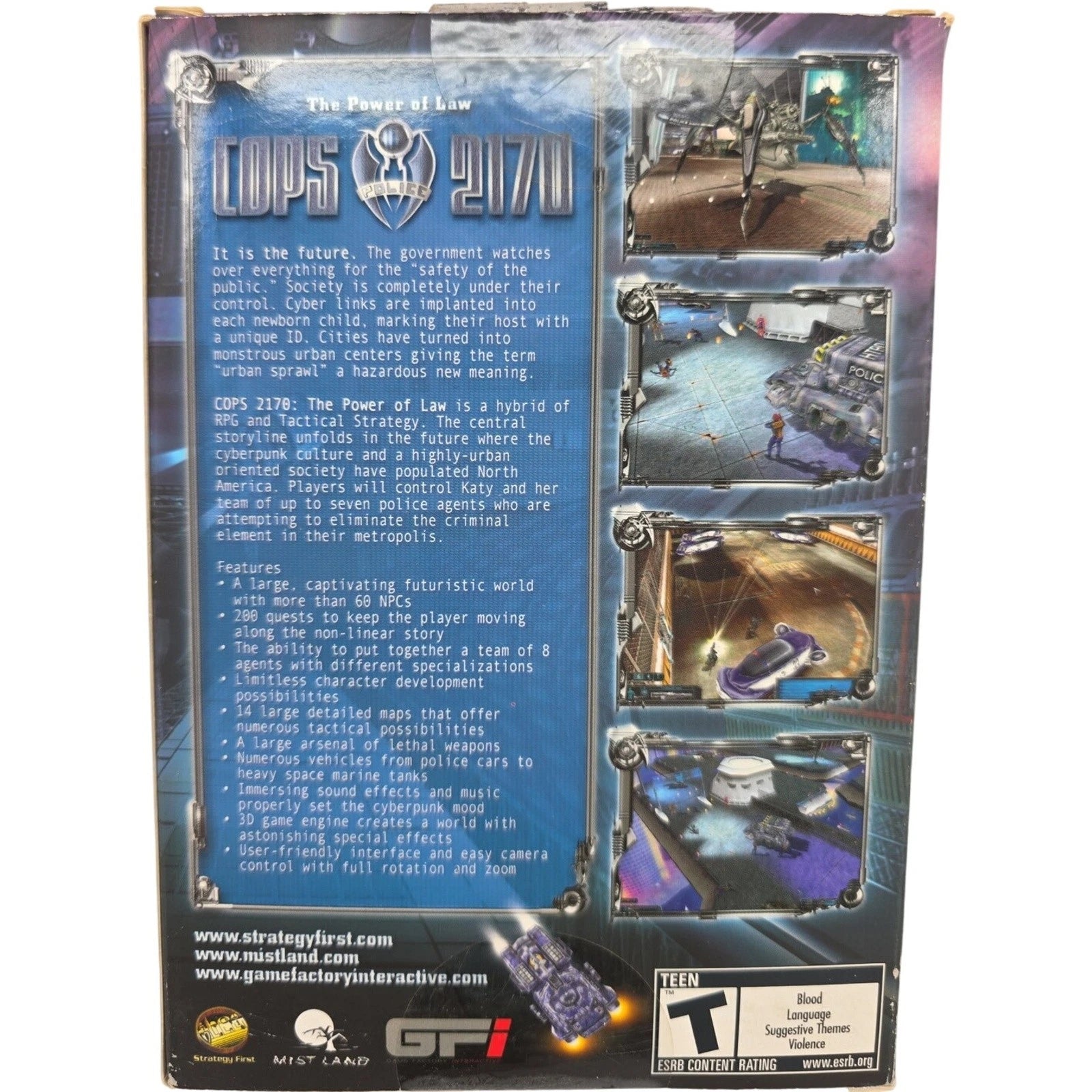 Cops 2170 The Power of Law PC Big Box Game PC CD-ROM Mist Land