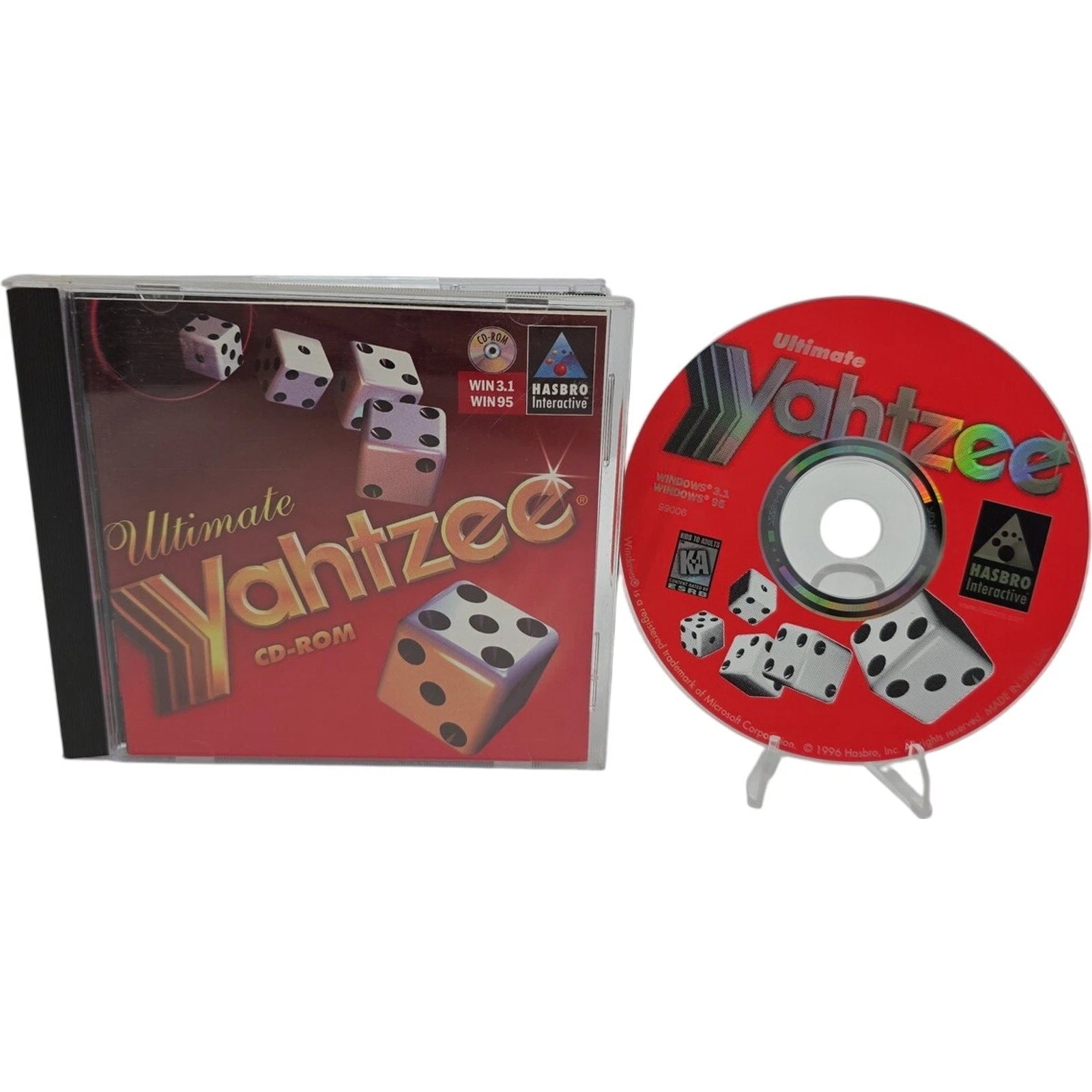 Vintage Ultimate Yahtzee PC Game CD ROM 1996 Win 95 by Hasbro Interact
