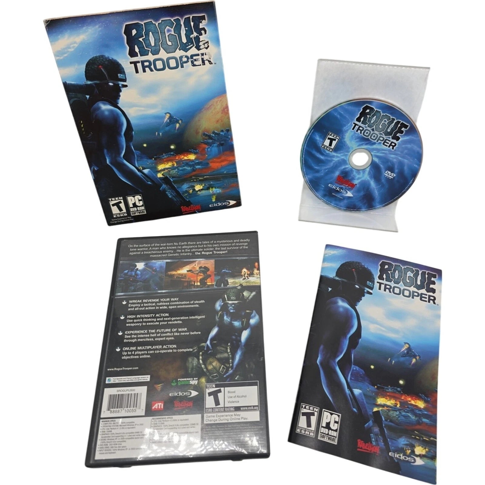 Rogue Trooper PC DVD ROM Game Complete with Manual - Tested