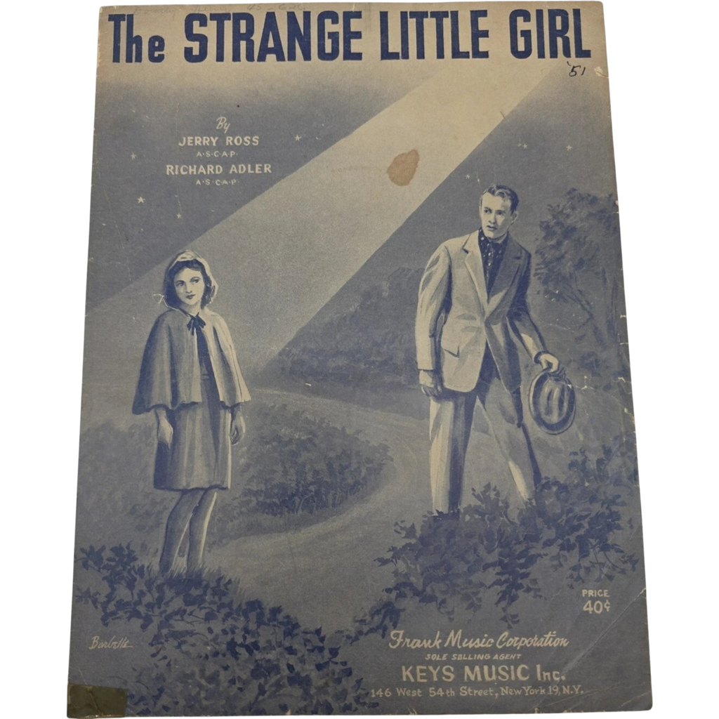 1951 The Strange Little Girl Vintage Sheet Music by Jerry Ross & Richa
