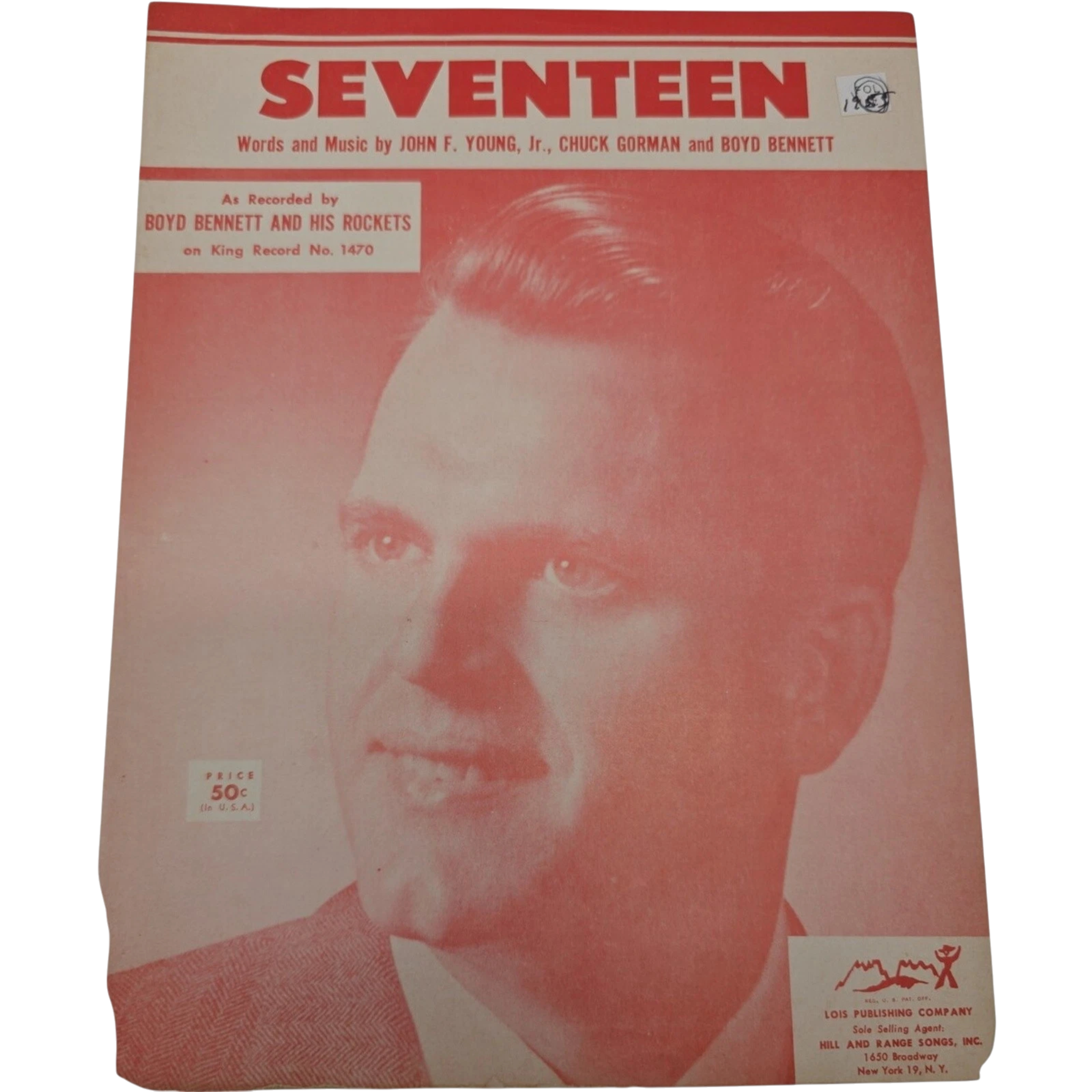 Vintage Seventeen featured by Boyd Bennett and His Rockets 1955 Sheet